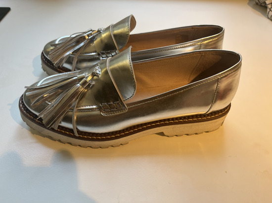 srebrne ravne cipele