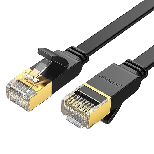 UGREEN Mrežni kabl STP CAT 7 flat NW106 sa konektorima 0.5m crni