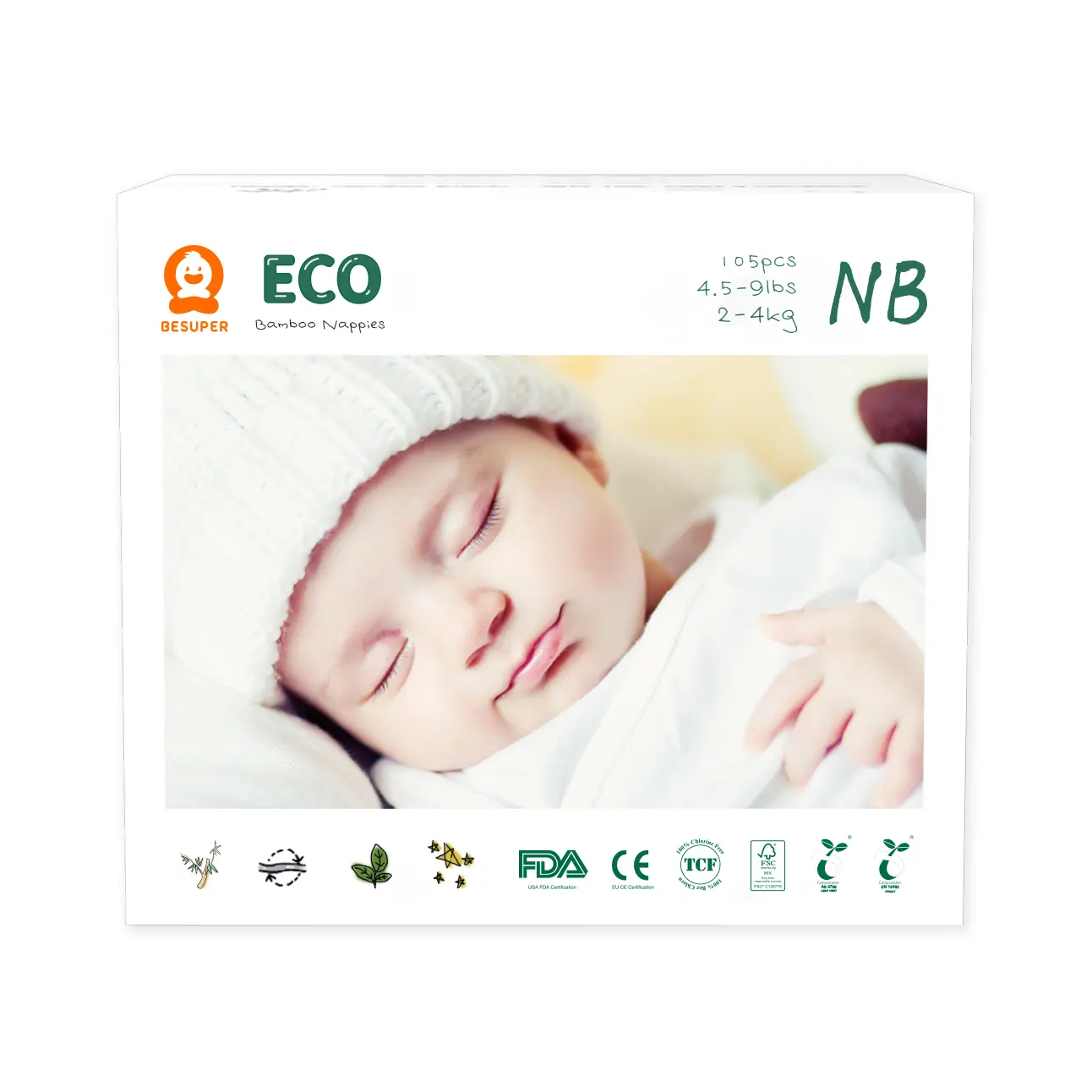 BESUPER ECO BAMBOO Pelene NB (2-4 kg) 105/1