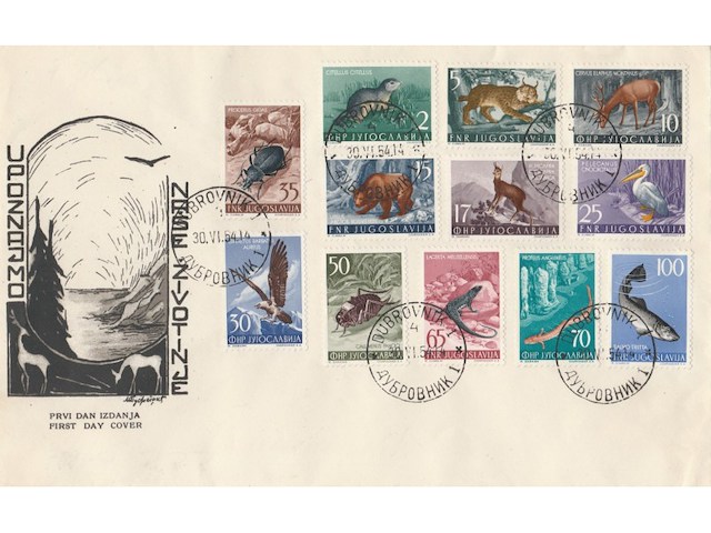 FDC - Prva fauna 1954