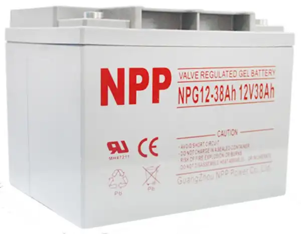 NPP NPG12V-38Ah, GEL BATTERY, C20=38AH, T14,197*165*174*174, 11KG, siva