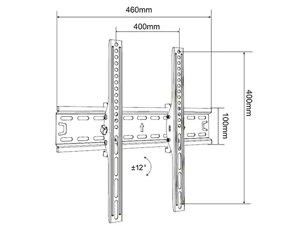 Nosac za TV/ 32''- 55''/TILT/NAGIB ±12°/VESA do 400x400/težina do 50kg/5cm od zida/crn ( 116087 )