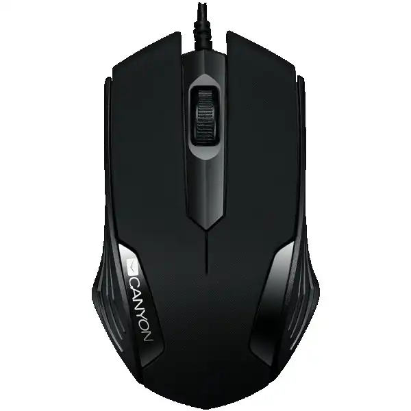 CANYON wired optical Mouse with 3 buttons, DPI 1000, Black, cable length 1.25m, 120*70*35mm, 0.07kg ( CNE-CMS02B )