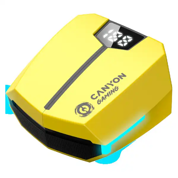 CANYON GTWS-2, Gaming True Wireless Headset, BT 5.3 stereo, 45ms low latency, 37.5 hours, USB-C, 0.046kg, yellow ( CND-GTWS2Y )