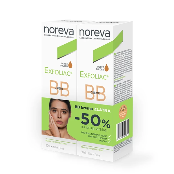 Noreva Exfoliac BB krema 1 + 50% na drugu kremu ZLATNA