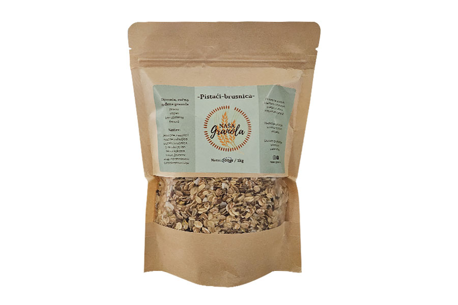 Pistać-brusnica granola 500g