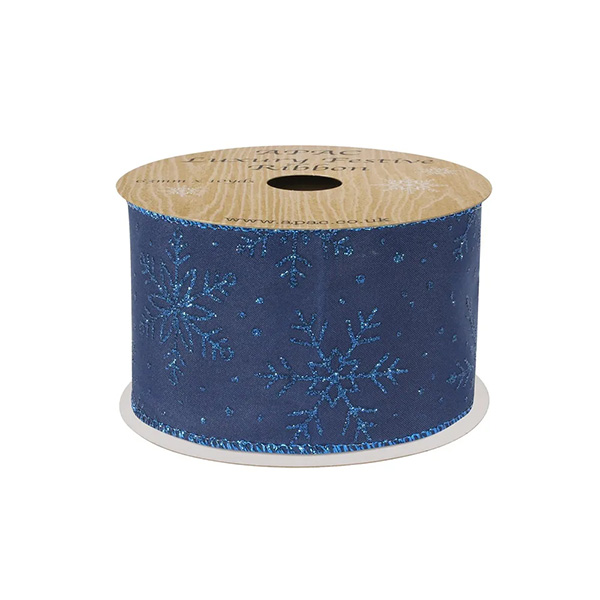 RI3122
Wired Edge Ribbon Navy Glitter Snowflake