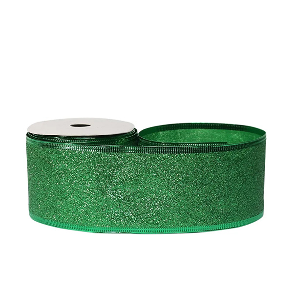 RI6300
Glitter Ribbon 63Mm Green Wire