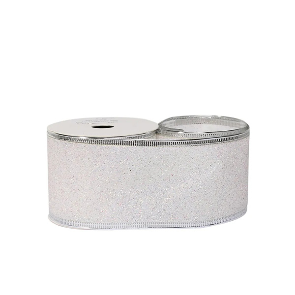 RI6303
Glitter Ribbon 63Mm White Wire