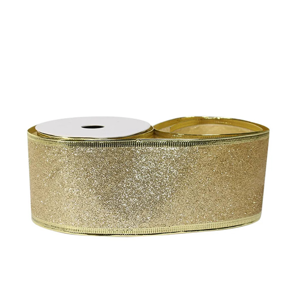 RI6304
Glitter Ribbon 63Mm Gold Wire