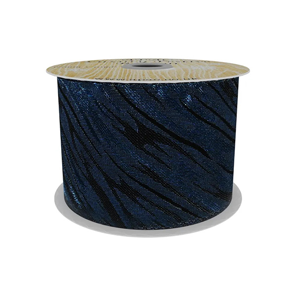 RI6413
Navy Black Shimmer Zebra Print Ribbon