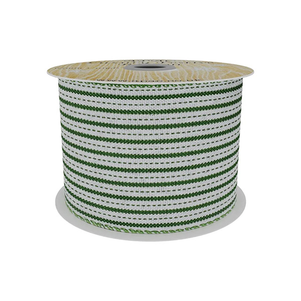 RI6423
White Green Striped Ribbon