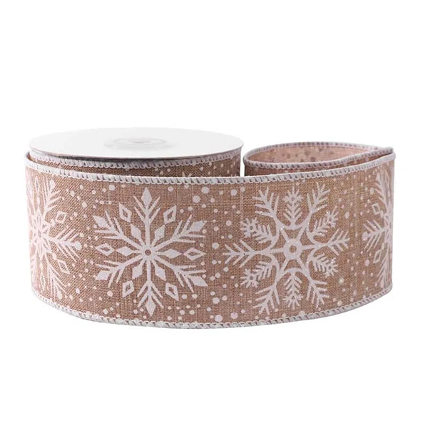 RI6611
Natural Shiny Snowflakes Ribbon