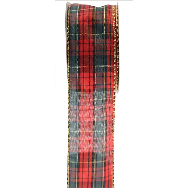 RI7124
Tartan Wire Edge Ribbon 50Mm