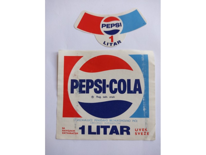 ETIKETA PEPSI COLA 1 L STARA