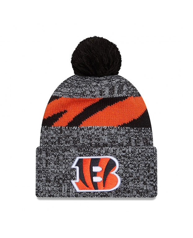 CINCINNATI BENGALS NFL SIDELINE 2023 BLACK BOBBLE KNIT HAT