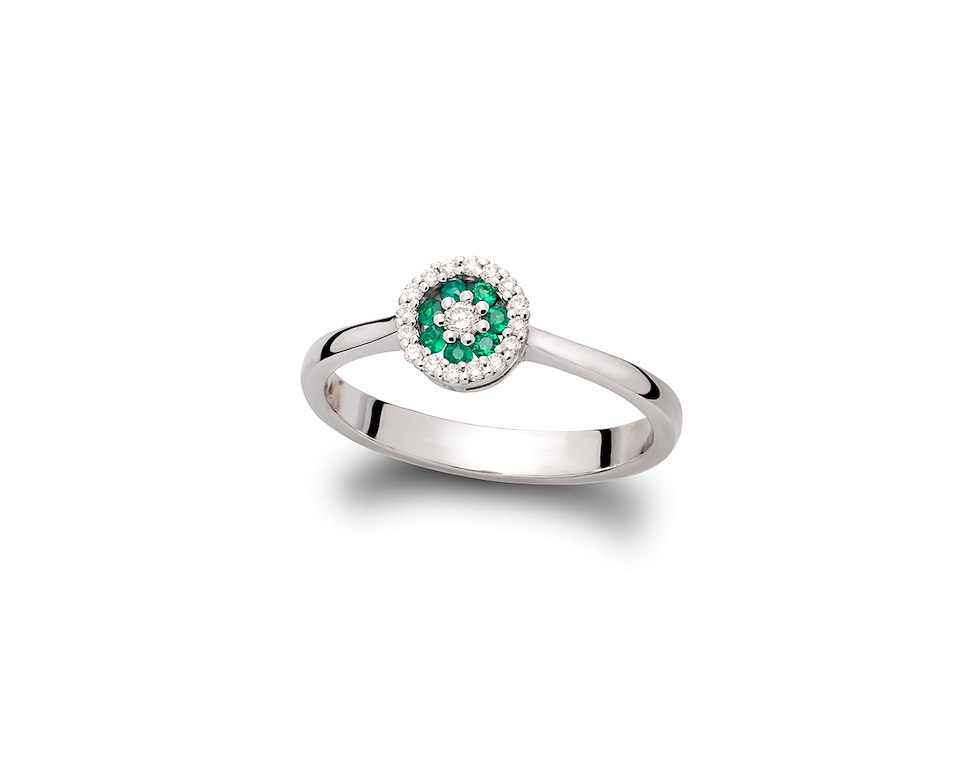 Dijamantski prsten sa smaragdima