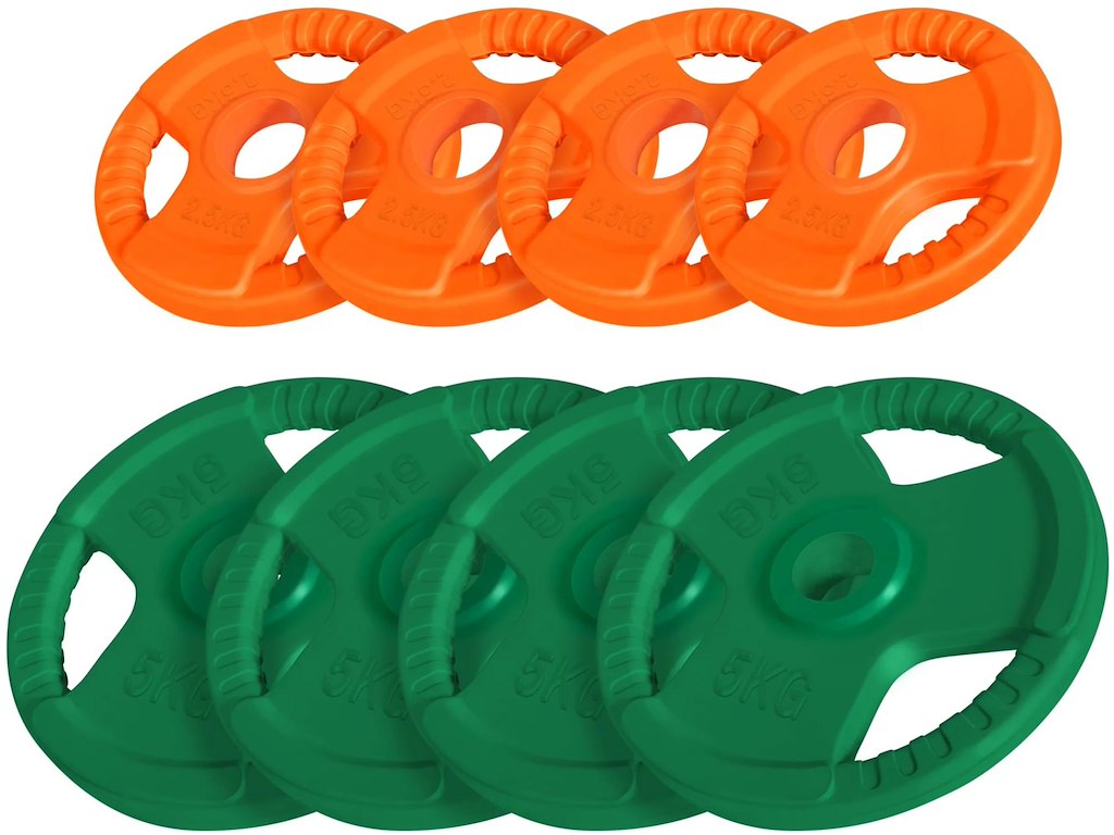 Set tegova idealan za trening sa bučicama i šipkama po vašem izboru
GORILLA SPORTS Set gumiranih olimpijskih tegova (4x2,5 kg i 4x5 kg)
Set tegova idealan za trening sa bučicama i šipkama po vaš...