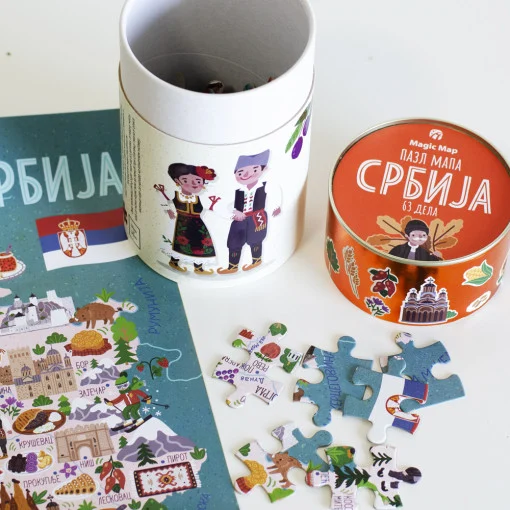Puzzle Mapa Srbije - Ćirilica