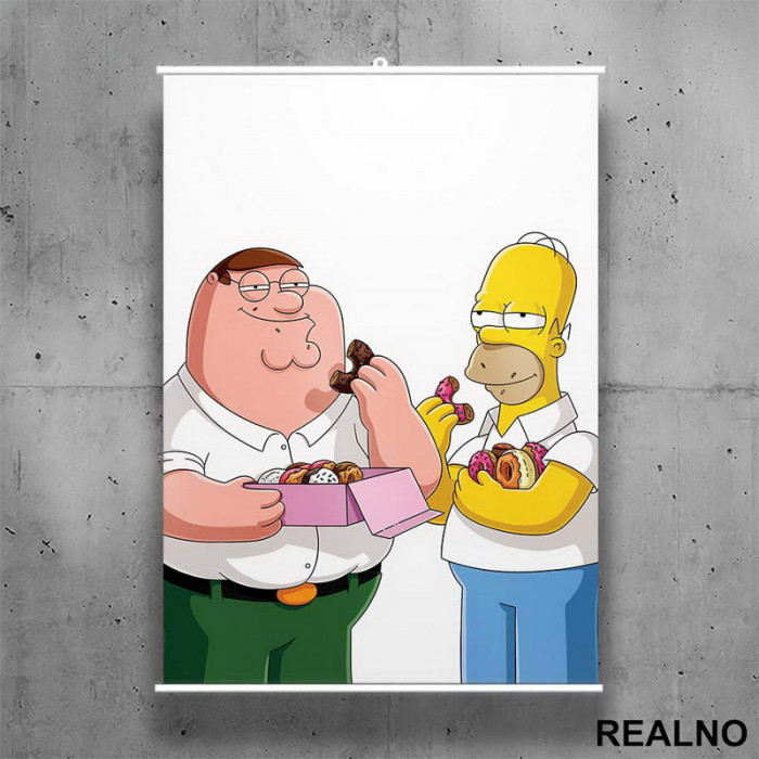 HOMER AND PETER - FAMILY GUY - POSTER SA NOSAČEM