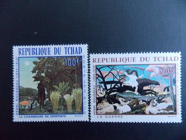 Čad Airmail Paintings by Henri Rousseau serija iz 1968