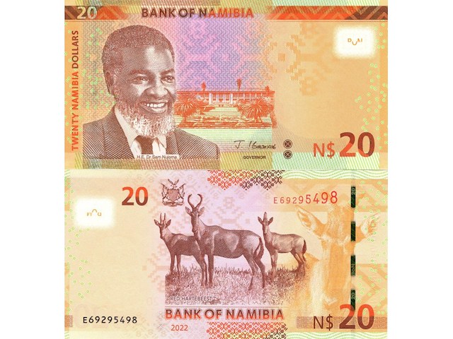 NAMIBIA 20 Dollars 2022 UNC, P-17