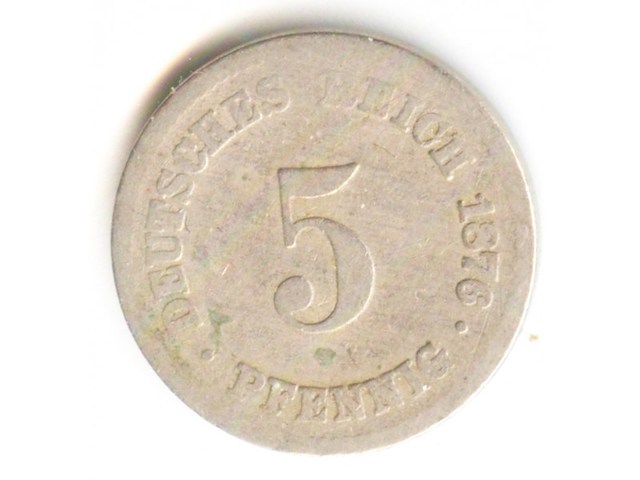 Nemacka 5 pfennig 1876 A