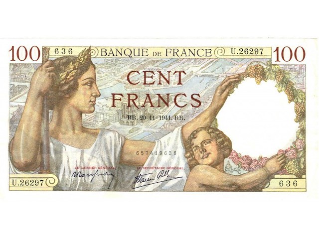 Francuska 100 francs 1941 XF