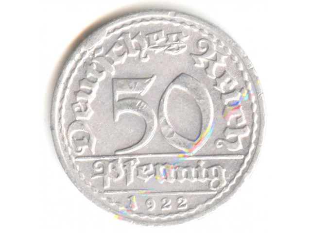 Nemacka 50 pfennig 1922 D