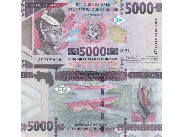 GUINEA 5000 Francs 2021 UNC, P-49