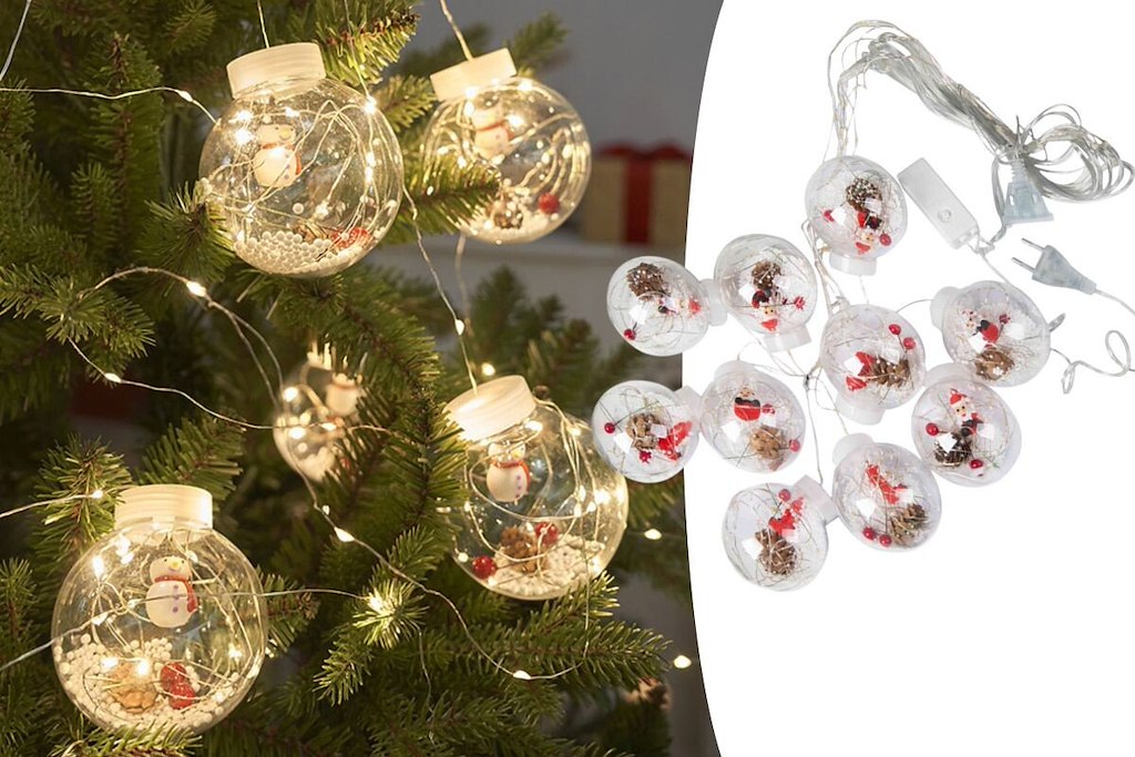 Božićne svetlosne kuglice u obliku DekorBal zavese, LED, 3m