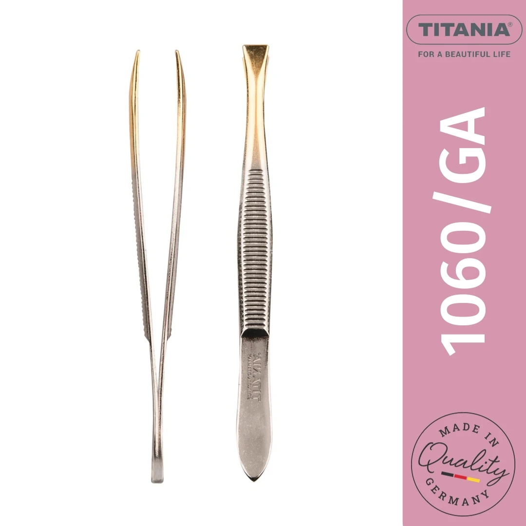 TITANIA® Pinceta Ravna sa Pozlatom 1060-GA