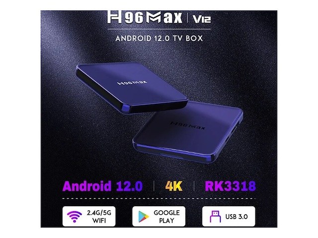 Android SMART TV Box - H96 MAX V12- 2/16GB - Android 12