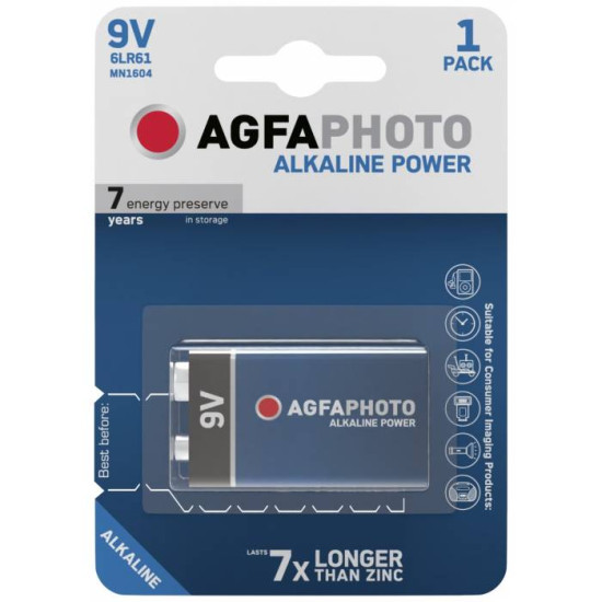 ALKALNA POWER BATERIJA PLAVA 9V B1 AGFAPHOTO