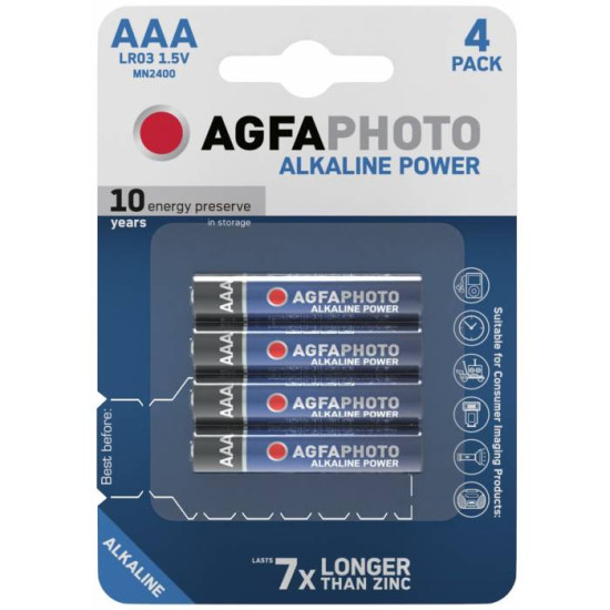 ALKALNA POWER BATERIJA PLAVA AAA 1.5V B4 AGFAPHOTO