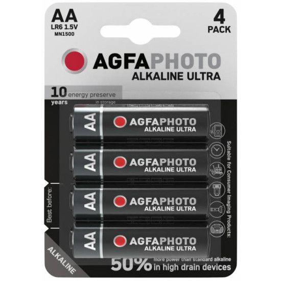 ULTRA ALKALNA BATERIJA CRNA AA 1.5V B4 AGFAPHOTO