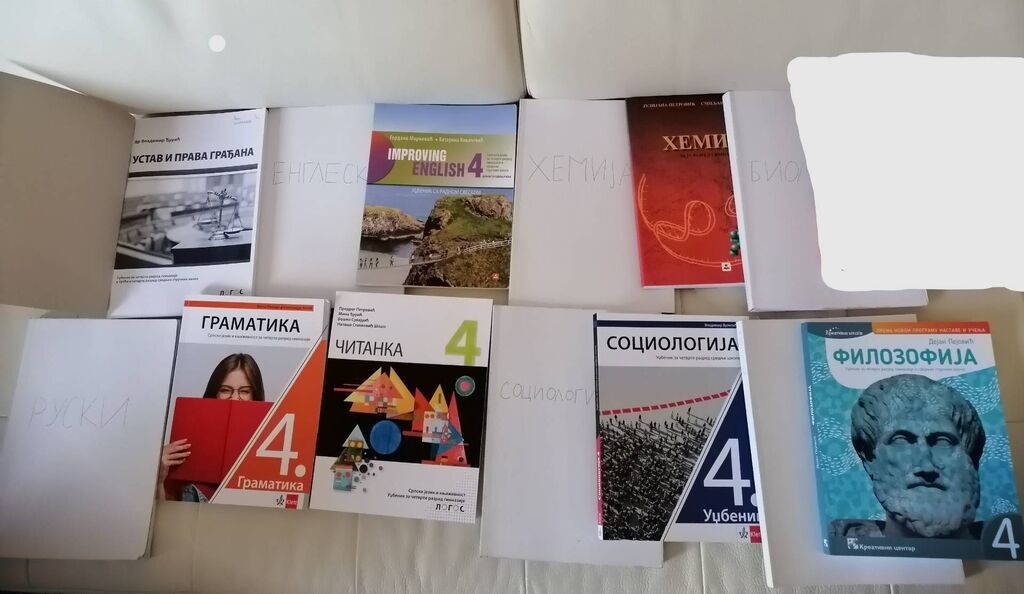 Udžbenici za 4. godinu gimnazije, Filozofija, Ruski, Srpski, Ustav