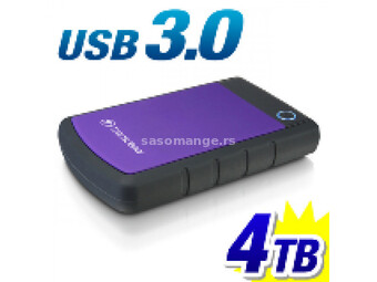 Transcend External HDD 4 TB, H3P, USB3.0, 2.5", Anti-shock system, Backup software, 308 gr, Black...