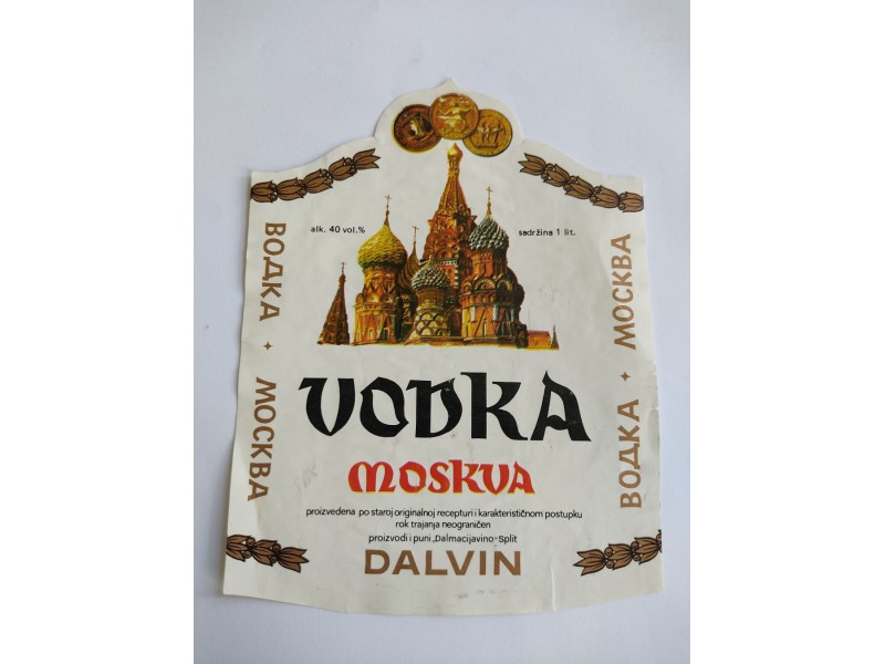 ETIKETA DALVIN VODKA MOSKVA STARA