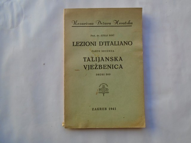 Talijanska vježbenica II, Juraj Roić, NDH zg 1941.