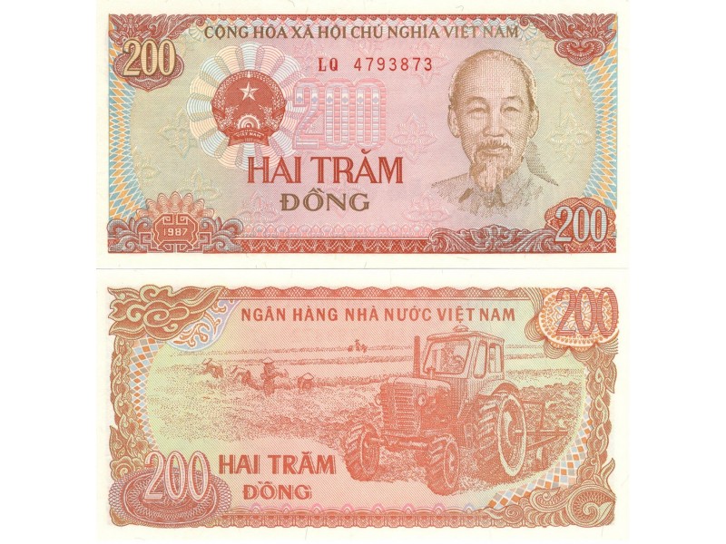 VIETNAM 200 Dong 1987 UNC, P-100