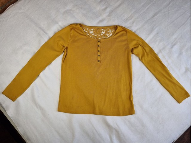 Takko bluza mustard senf boje-heklano