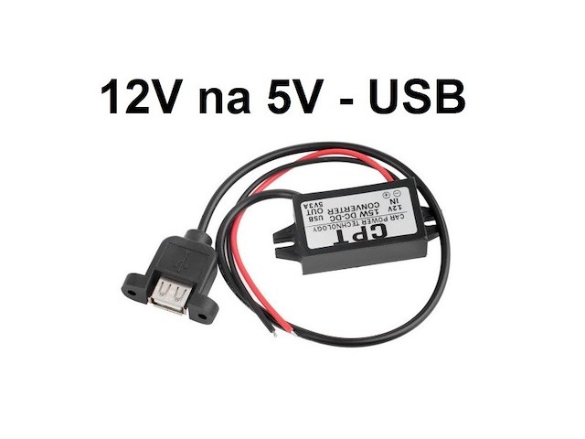 Inverter 12V na 5V DC - 2A sa USB izlazom
