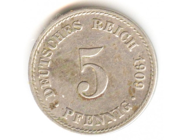 Nemacka  5 pfennig 1909 A