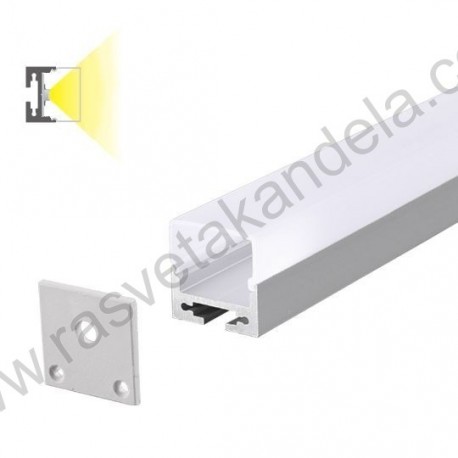 Aluminijumski profil za led trake nadgradni set sa difuzerom MA623 2000x20x11mm