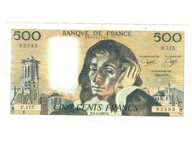 Francuska 500 francs 1980 XF