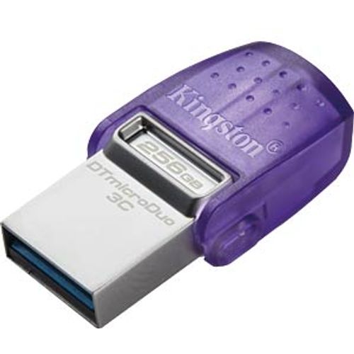 Kingston DTDUO3CG3/256GB 256GB USB Flash Drive, 2-in-1 USB 3.2 Gen.1 Type-C & Type-A, DataTraveler microDuo 3C, Read up to 200MB/s