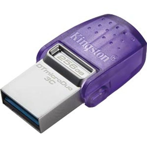 Kingston DTDUO3CG3/256GB 256GB USB Flash Drive, 2-in-1 USB 3.2 Gen.1 Type-C & Type-A, DataTraveler microDuo 3C, Read up to 200MB/s