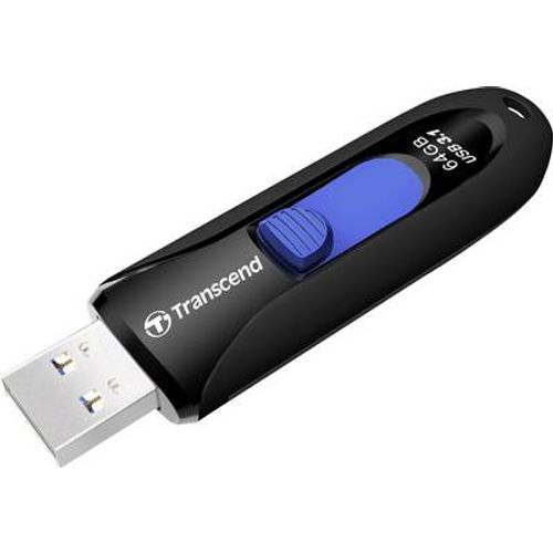 Transcend TS64GJF790K USB 64GB, JetFlash 790K, USB3.1, 100/30 MB/s, Retractable, Black/Blue