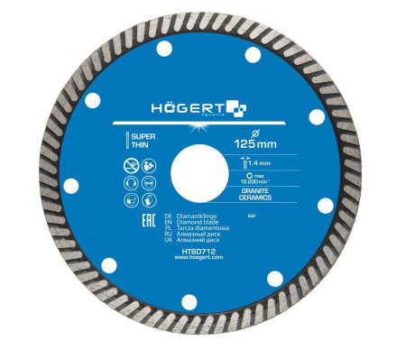 Hogert rezni dijamantni disk super tanak, 125 mm ( HT6D712 )